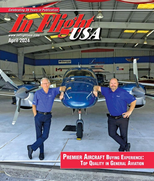 Premier Aircraft on the Cover of In Flight USA - Premier Aircraft